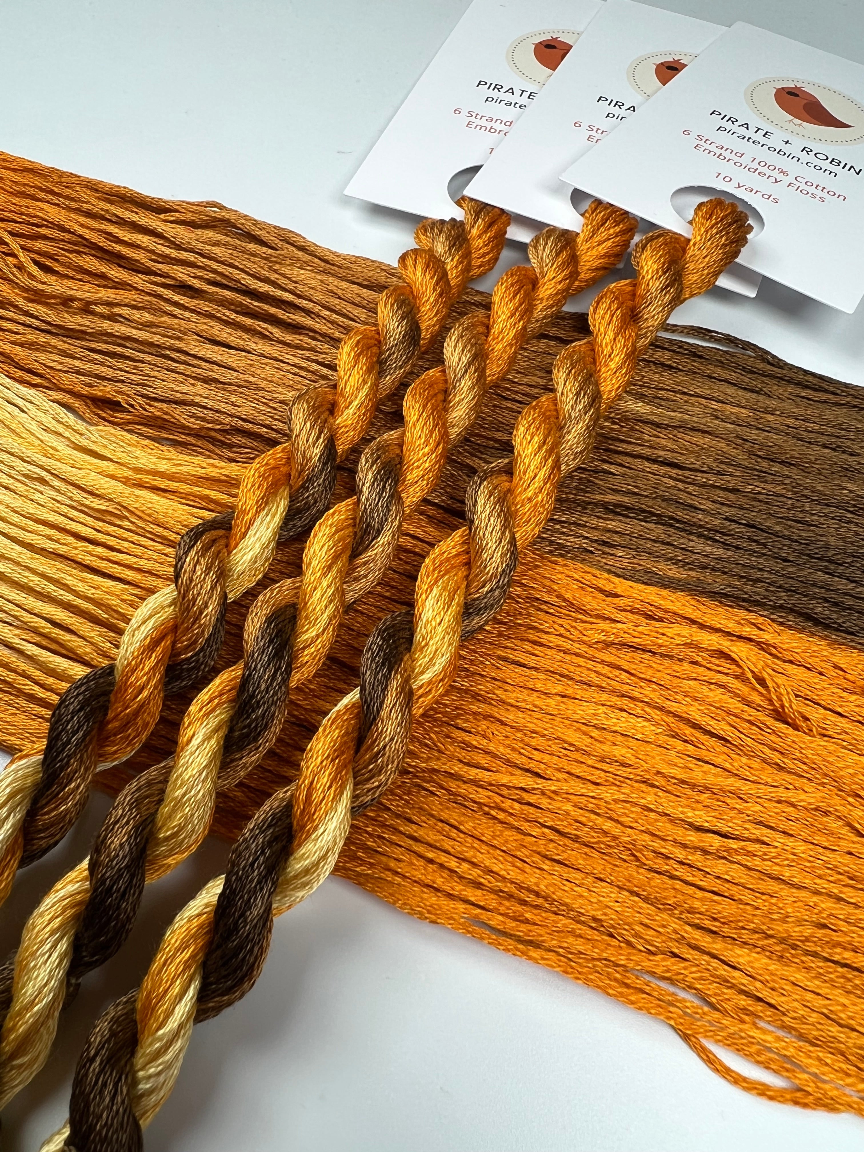 Harvest Gold | Hand dyed, 6 Strand Embroidery Floss – Pirate + Robin